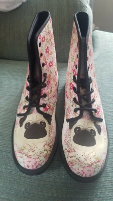 Womens Floral Pug Boots Size 10 | eBay