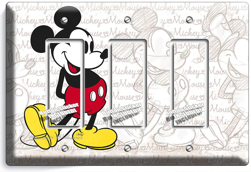 CLASSIC VINTAGE RETRO HAPPY MICKEY MOUSE LIGHT SWITCH OUTLET WALL PLATE ...