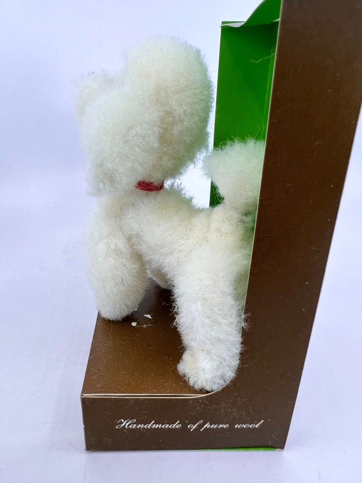 Ara Austria White Poodle Wool Chenille Stem Toy 4in Doll Pet 1970s Box ...