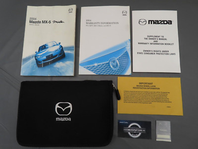 2004 MAZDA MIATA OWNERS MANUAL WARRANTY SUPPLIMENT BOOKLET CASE COVER ...