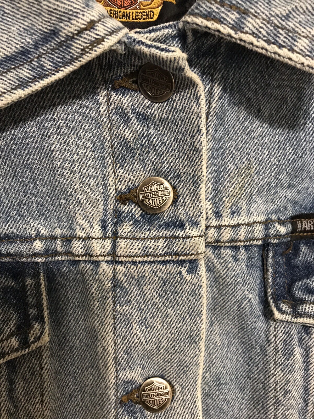 Harley-Davidson Blue Denim Jacket HD Logo Patch Women… - Gem