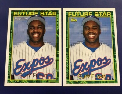 1994 Topps # 259 CLIFF FLOYD Rookie Rc Lot 2 w GOLD SP Montreal Expos ...