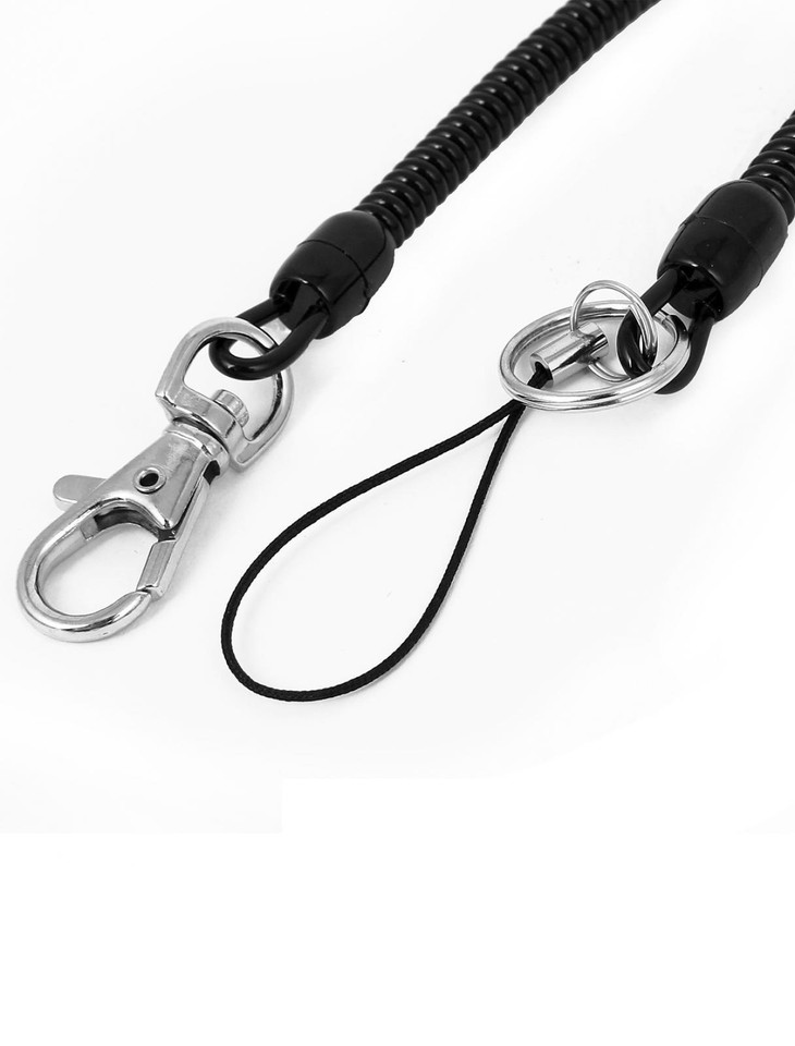 Phone Plastic Elastic Spiral Spring Coil Strap Rope Lanyard Key Chain ...