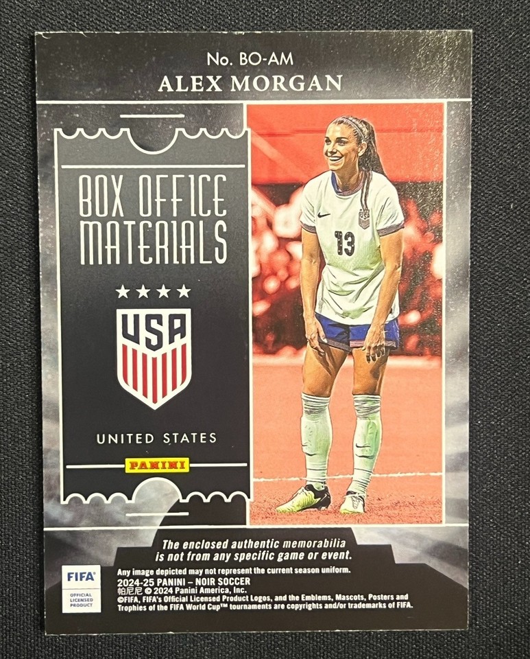 2024-25 Panini Noir Alex Morgan Box Office Mateaials #23/99 No.BO-AM | eBay