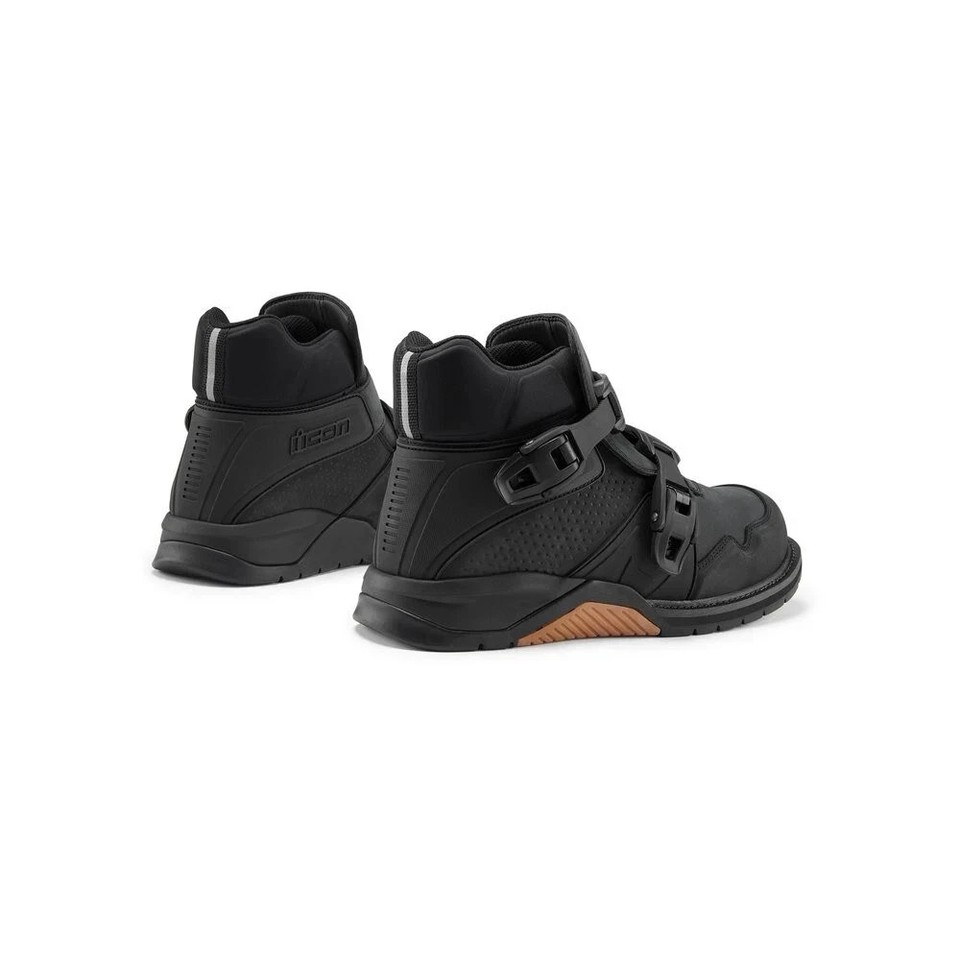 ICON Slabtown Waterproof Street Motorcycle Riding Black Leather Boots ...