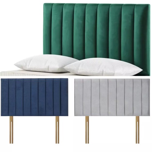 9 Panels Headboard Plush Divan Bed 24" High Fluted Head Single Double ...