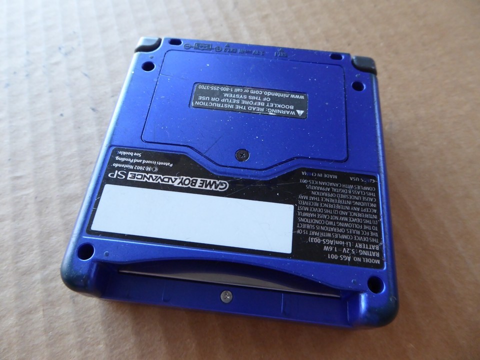Authentic NINTENDO GAMEBOY ADVANCE SP Cobalt BLUE Console + 2 GBA Video ...
