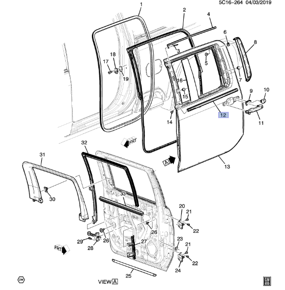 Genuine GM Belt Molding 84832779 for sale online | eBay