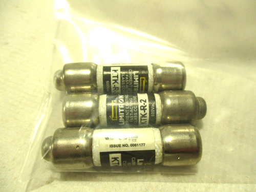 NEW LOT OF 3 BUSSMANN LIMITRON KTK-R-2 2A/AMP FUSE | eBay