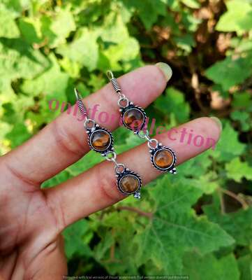 Rose Quartz Gemstone 925 Sterling Silver Plated Women's Earrings HWE-E43 | eBay