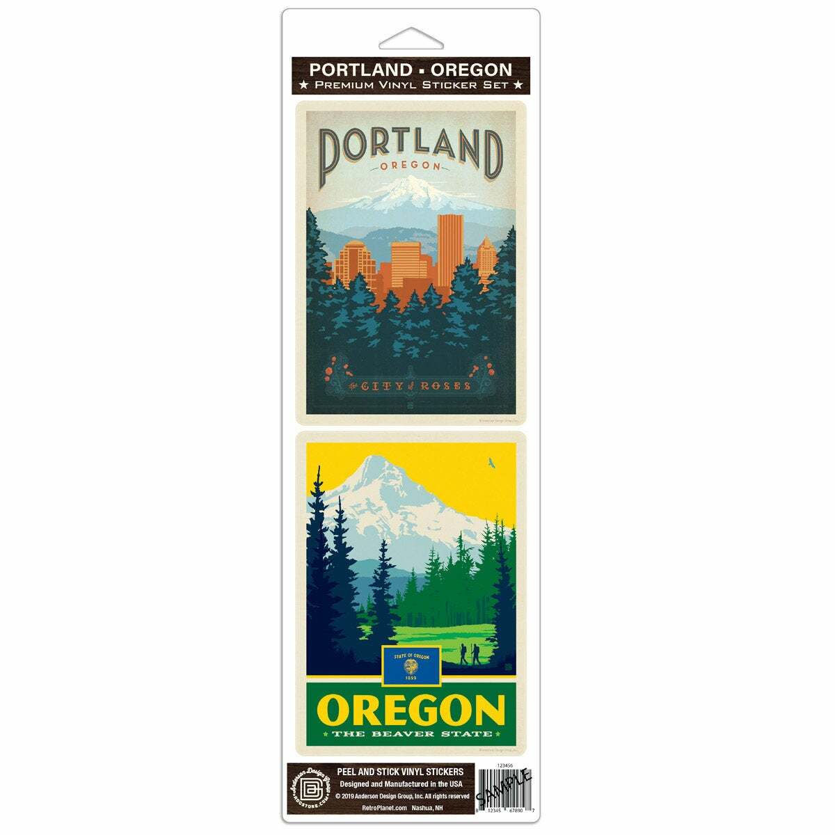 Portland Oregon City of Roses Sticker Set of 2 Vintage-Style Decals | eBay