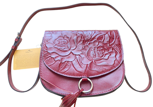 New Patricia Nash Brinlee Leather Saddle Crossbody Bag Tassel Tooled ...