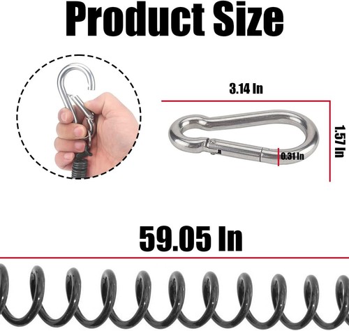AUCELI Breakaway Trailer Cable, RV Stainless Steel Spring Towing Dark ...
