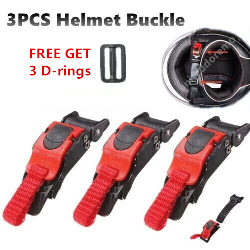 3Set Replacement Helmet Quick Release Clip Chin Strap Pull Buckle ...