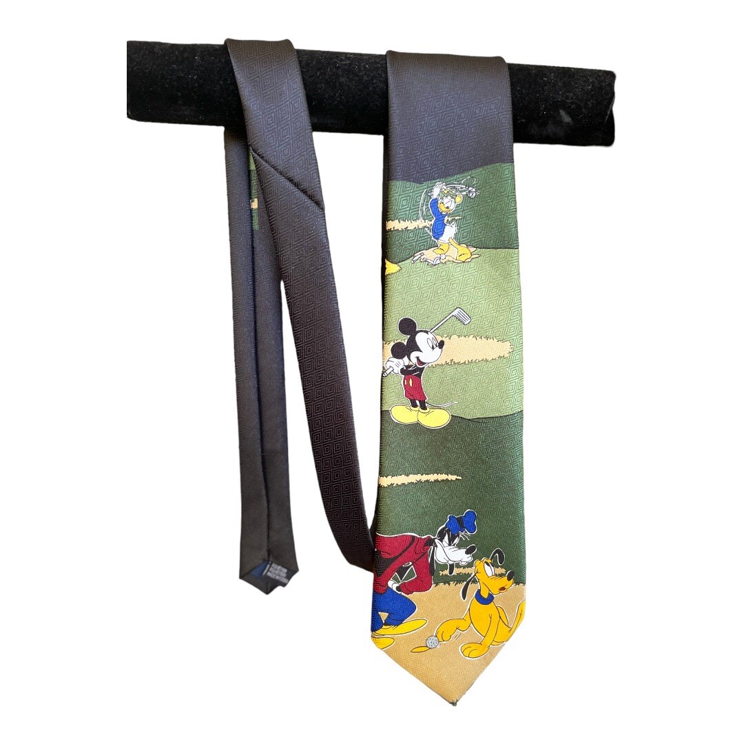 Disney Unlimited Black Neck Tie Mickey, Donald, Goofy, Pluto | eBay