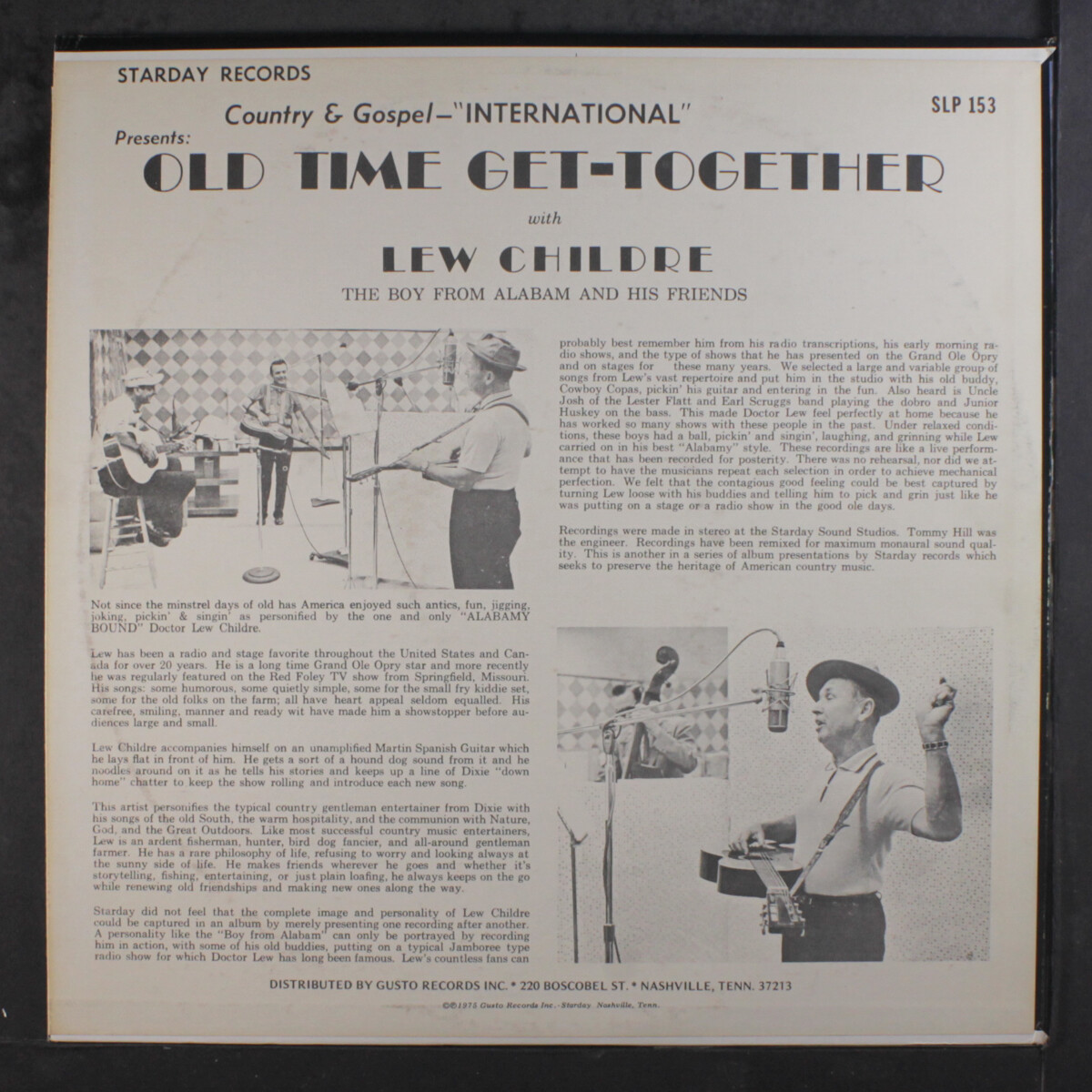 LEW CHILDRE: old time get together GUSTO 12" LP 33 RPM | eBay