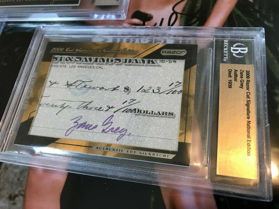 Zane Grey Auto 2008 / 2009 signed Razor Cut Signature Edition author ...