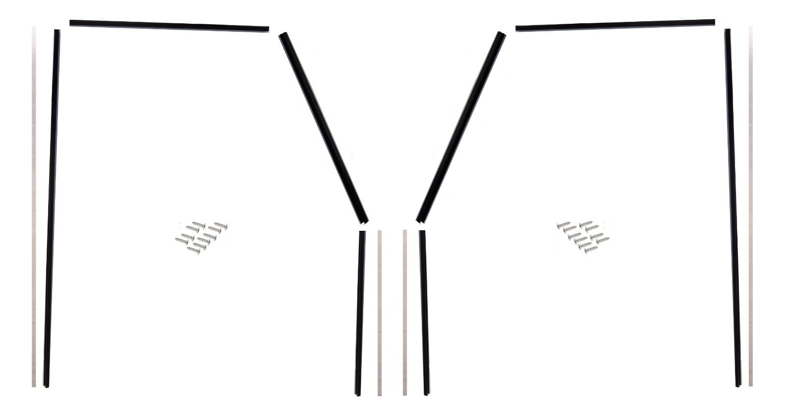 2x Front Door Window Channel & shim kit for Land Rover Defender 90 110 ...