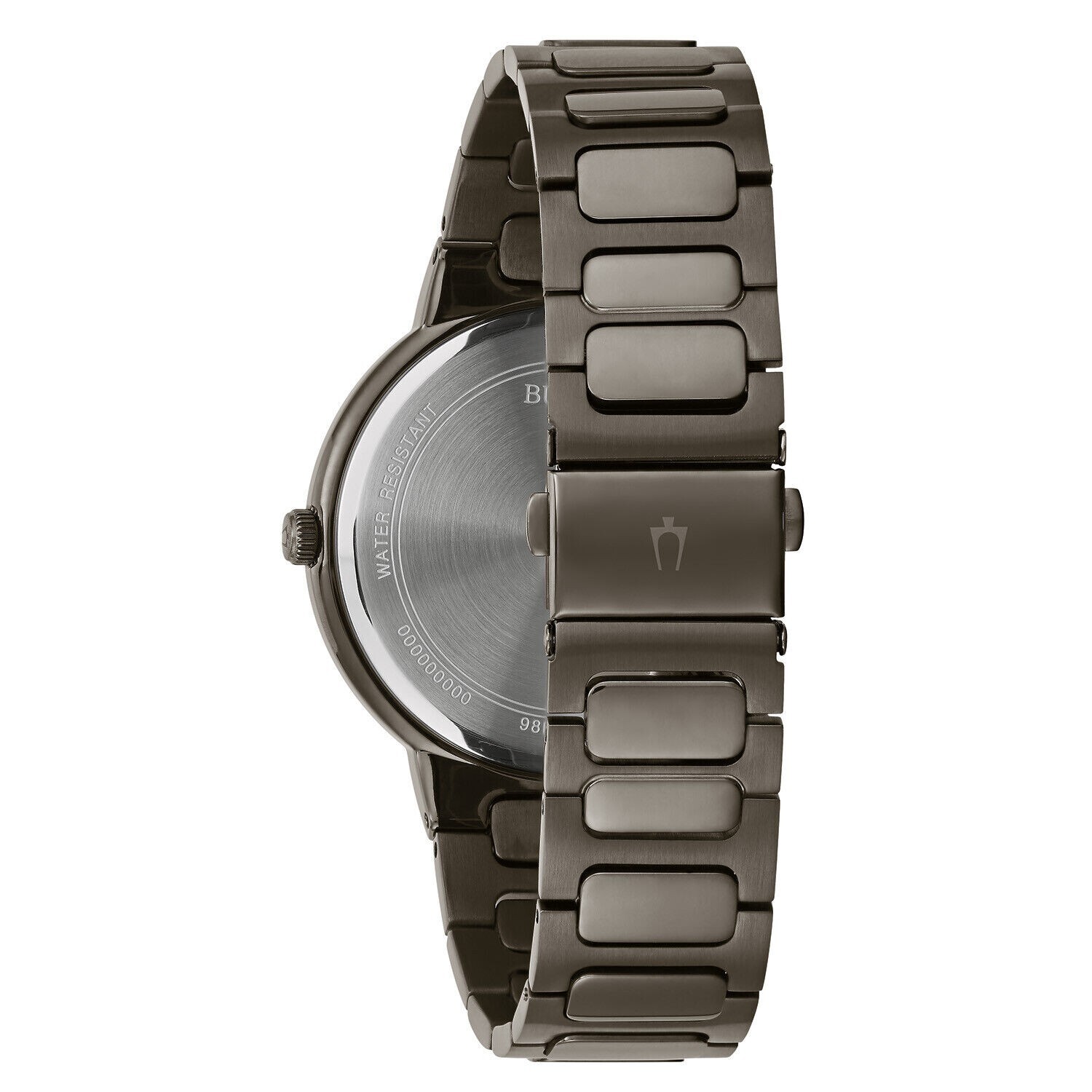 Bulova Mens Watch 98D162 Gunmetal Black Diamond Dial 41mm Stainless ...