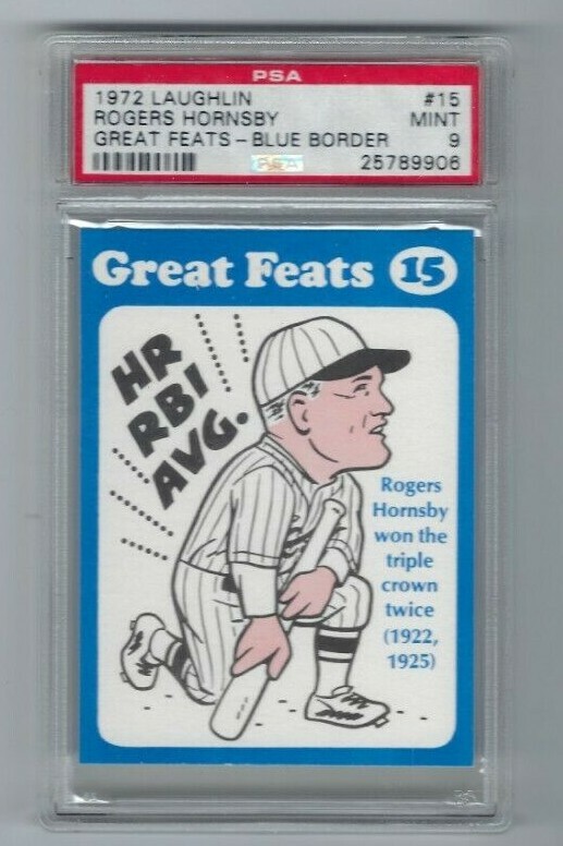 1972 Laughlin Great Feats - Blue Border #15 Rogers Hornsby for sale ...