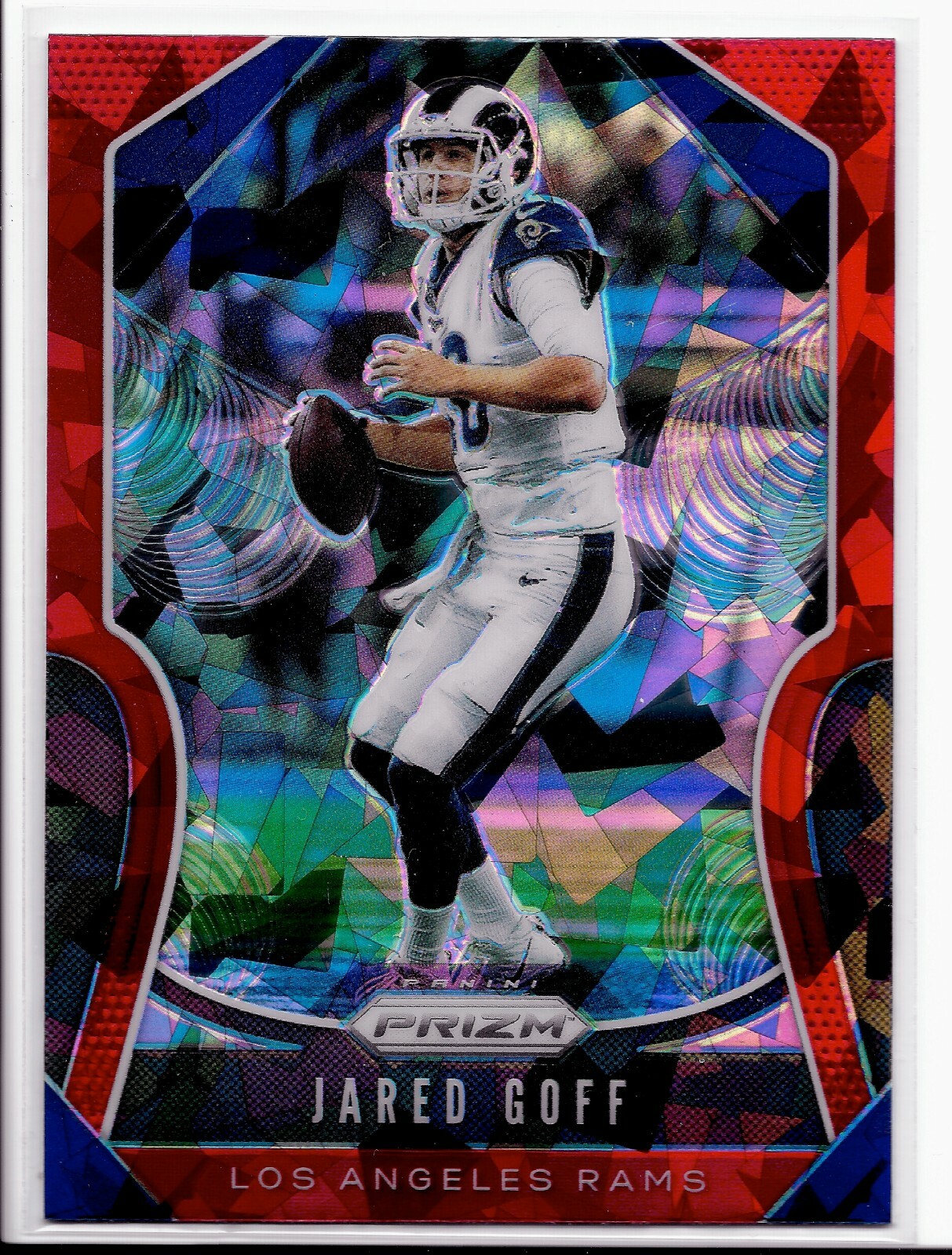 Jared Goff RED ICE PRIZM 2019 Prizm Football Los Angeles Rams Card #242 ...