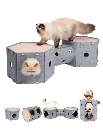 Cat Play House for Indoor Cats&Small Dogs, DIY Large Expandable Modular ...