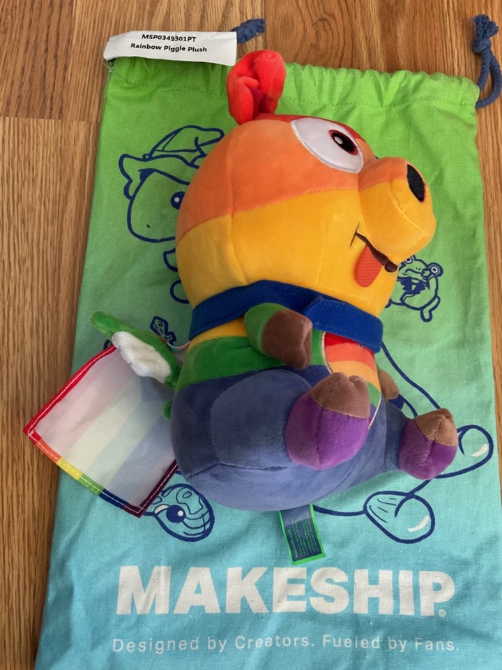 Wizard101 Makeship Plushie: Rainbow Piggle Plush ONLY 992 MADE comes with bag. | eBay