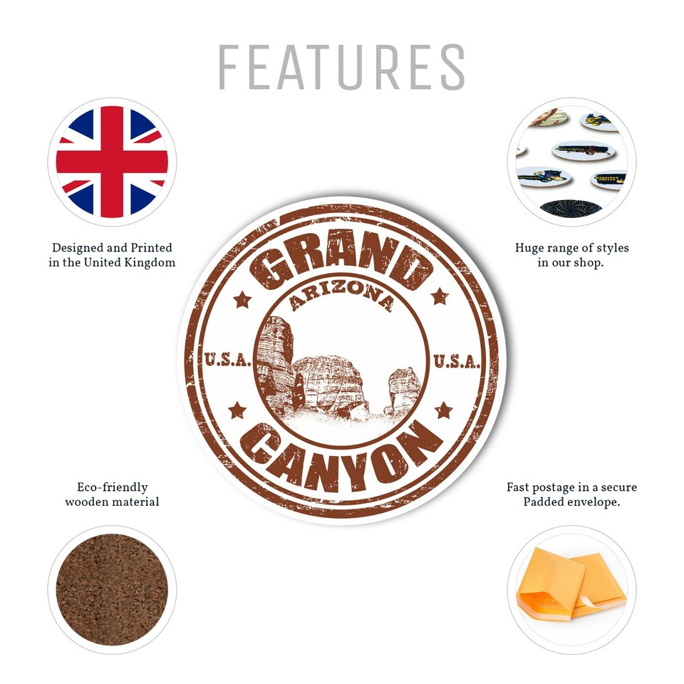 1 x Grand Canyon Arizona USA - Round Coaster Kitchen Student Kids Gift ...