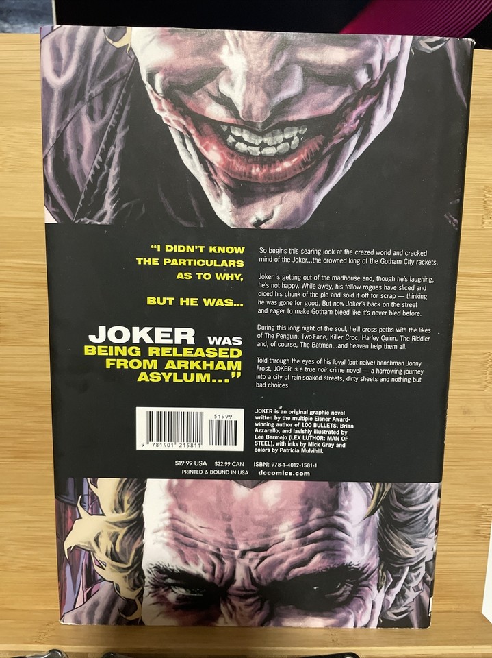 2008 DC Comics JOKER 3rd Print HC - TPB - AZZARELLO/BERMEJO - NM/MT ...