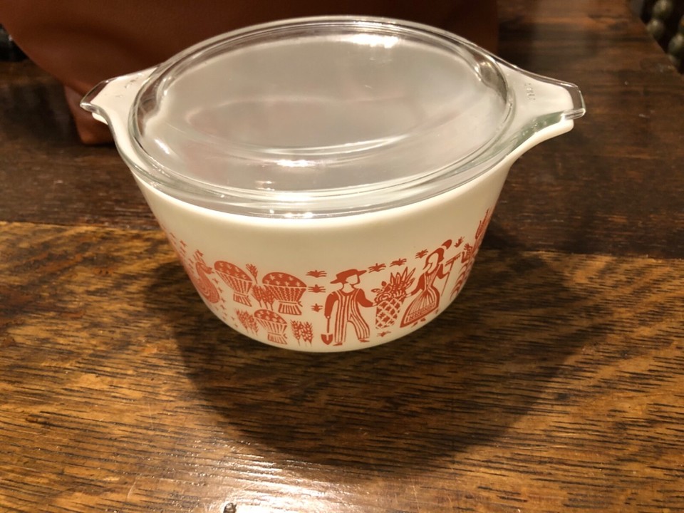 Vintage Pyrex Amish Pink Butterprint 473 Casserole with Lid 470-C One ...
