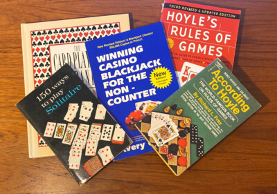 Lot of 5 Books on Playing Card Games: Solitaire, BlackJack, Euchre ...