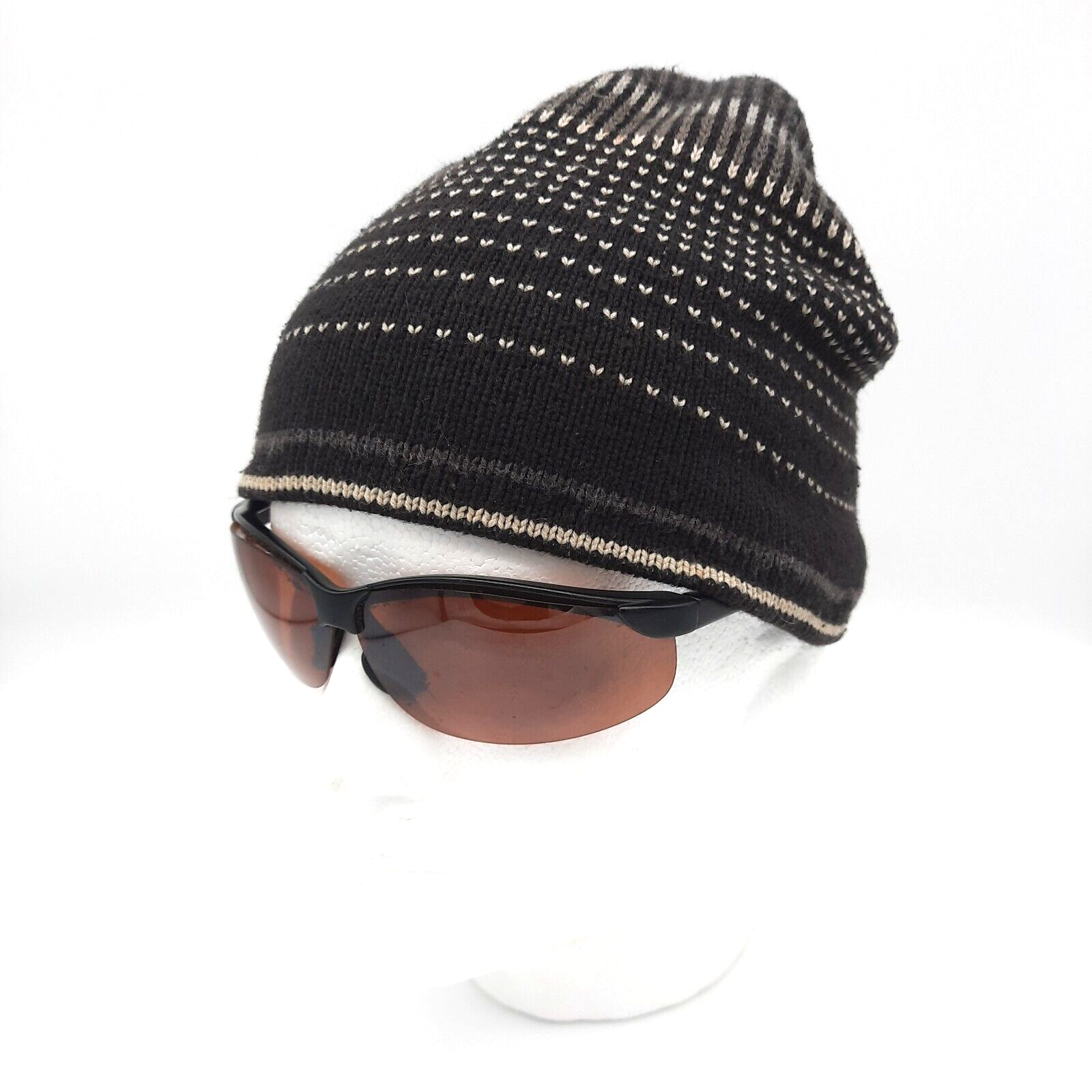 Covington Mens Winter Beanie Skull Winter Adult Cap Hat Black Cream ...