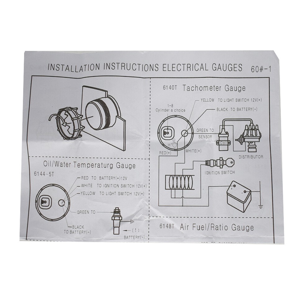 Car 52mm 2" Water Temp Gauge Illuminated Red Needle Meter LED Light 1 ...