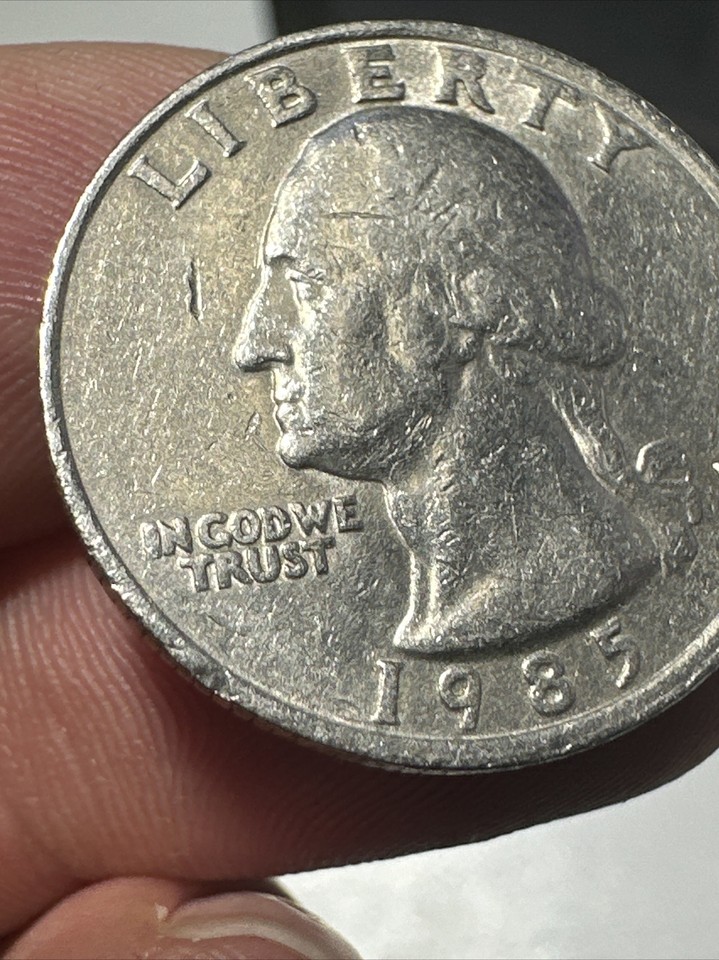 1985 Quarter Dollar P Washington Coin Great Condition Error On In God ...