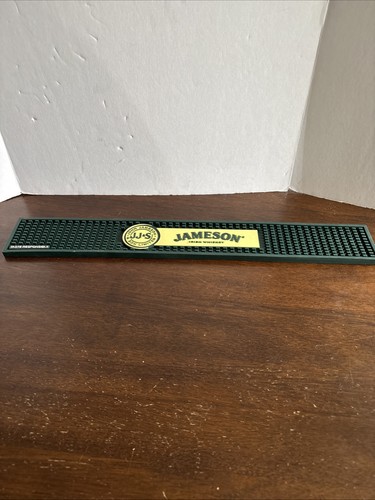 Jameson Irish Whiskey Bar Mat, Green PVC Rubber, JJ&S Logo 21” By 3.5 ...