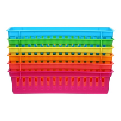 6 Pcs Desk Basket Classroom Pencil Pots Office Cute Holder Container | eBay