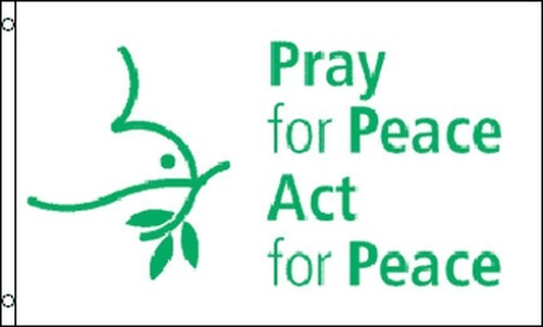 3x5 Pray For Peace Act For Peace Flag 3'x5' Banner Brass Grommets Fade ...