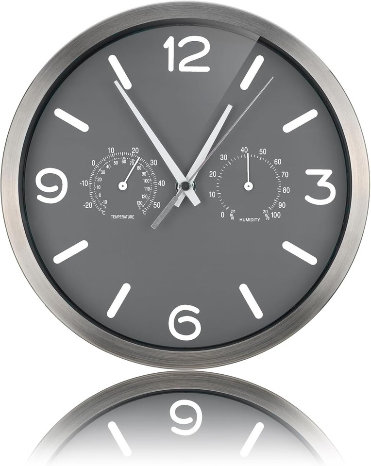 Brand New BRESSER Wall Clock MyTime DCF Thermo / Hygro Noiseless NO ...