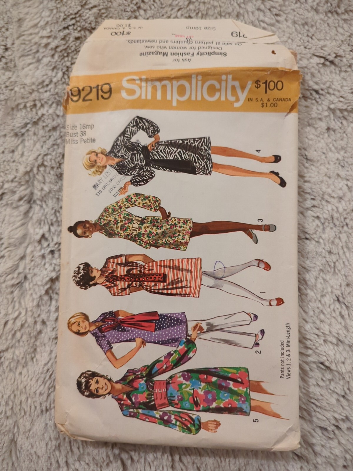 Simplicity Dress Sewing Pattern 9219 Size 16 Miss Petite Bust 38 Cut | eBay