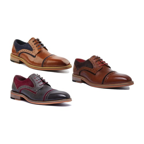 JUSTIN REECE ENGLAND Dennis Hommes à Lacets Derby Orteil Deux Ton ...