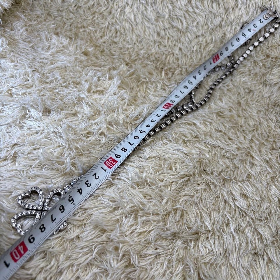 YVES SAINT LAURENT Necklace Pendant YSL Logo Heart Chain Flower Clover ...