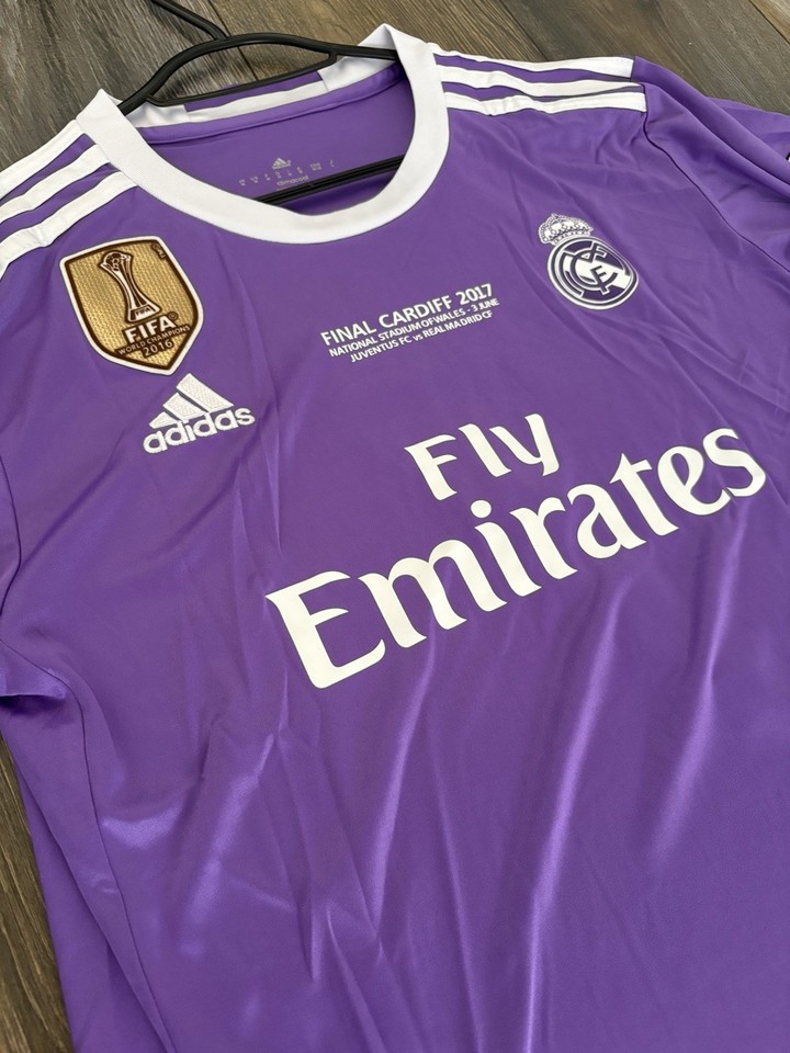 Cristiano Ronaldo Real Madrid 16/17 Away Kit Purple, Size L Champions ...