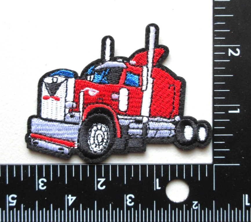 🔥TRUCKER RED BIG RIG SEMI 18-WHEELER TRAILER TRUCK EMBROIDERED IRON ON ...