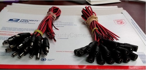 20 Pack DC Power Pigtails (10 Male/ 10 Female) for CCTV Security ...