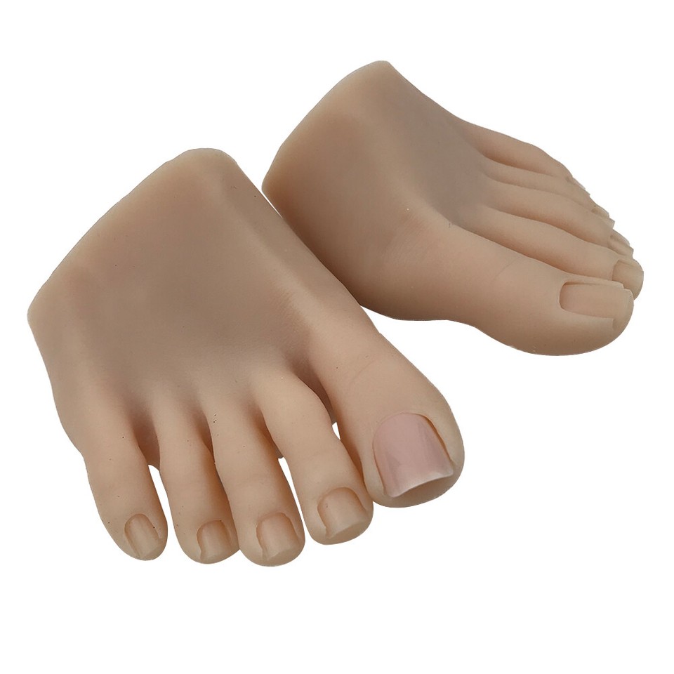 KnowU Silicone Foot Model Nail Practice Feet Insertable Toe Nails ...
