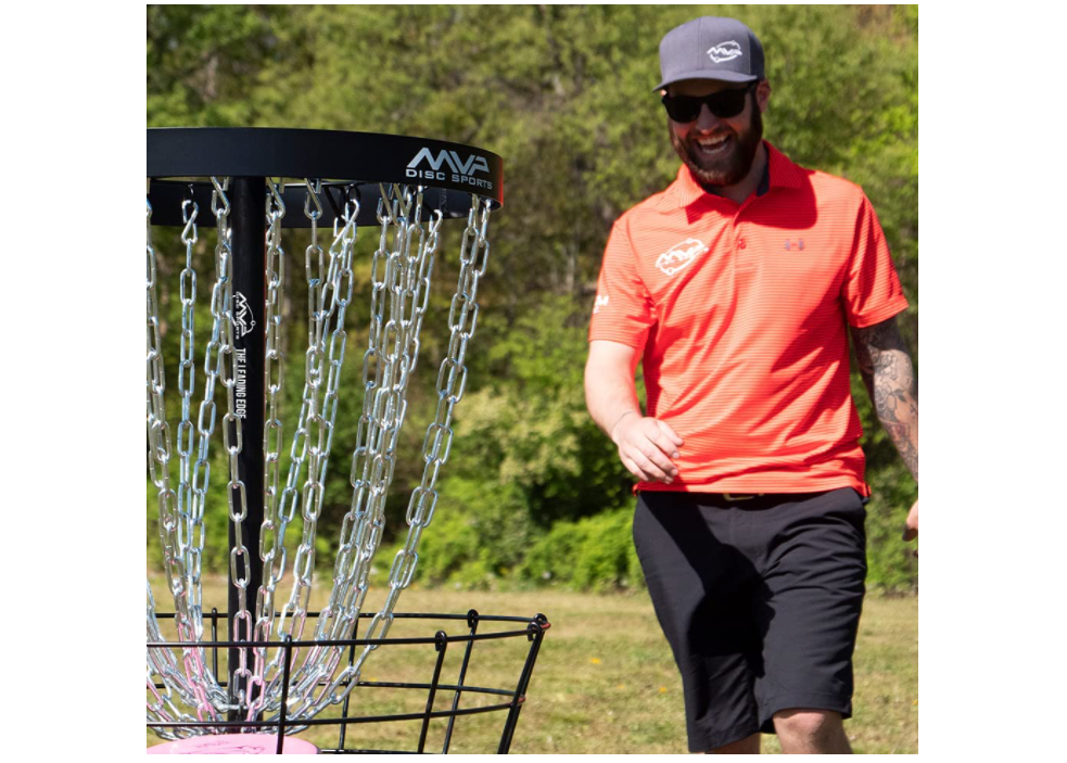 MVP Disc Sports Black Hole Pro 24 Chain Disc Golf Basket with Transit ...