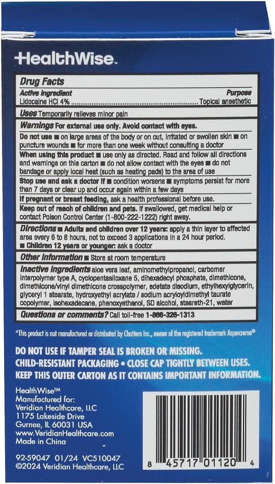 Maximum OTC Strength Lidocaine Cream | Numbs Away Pain | Long-Lasting ...