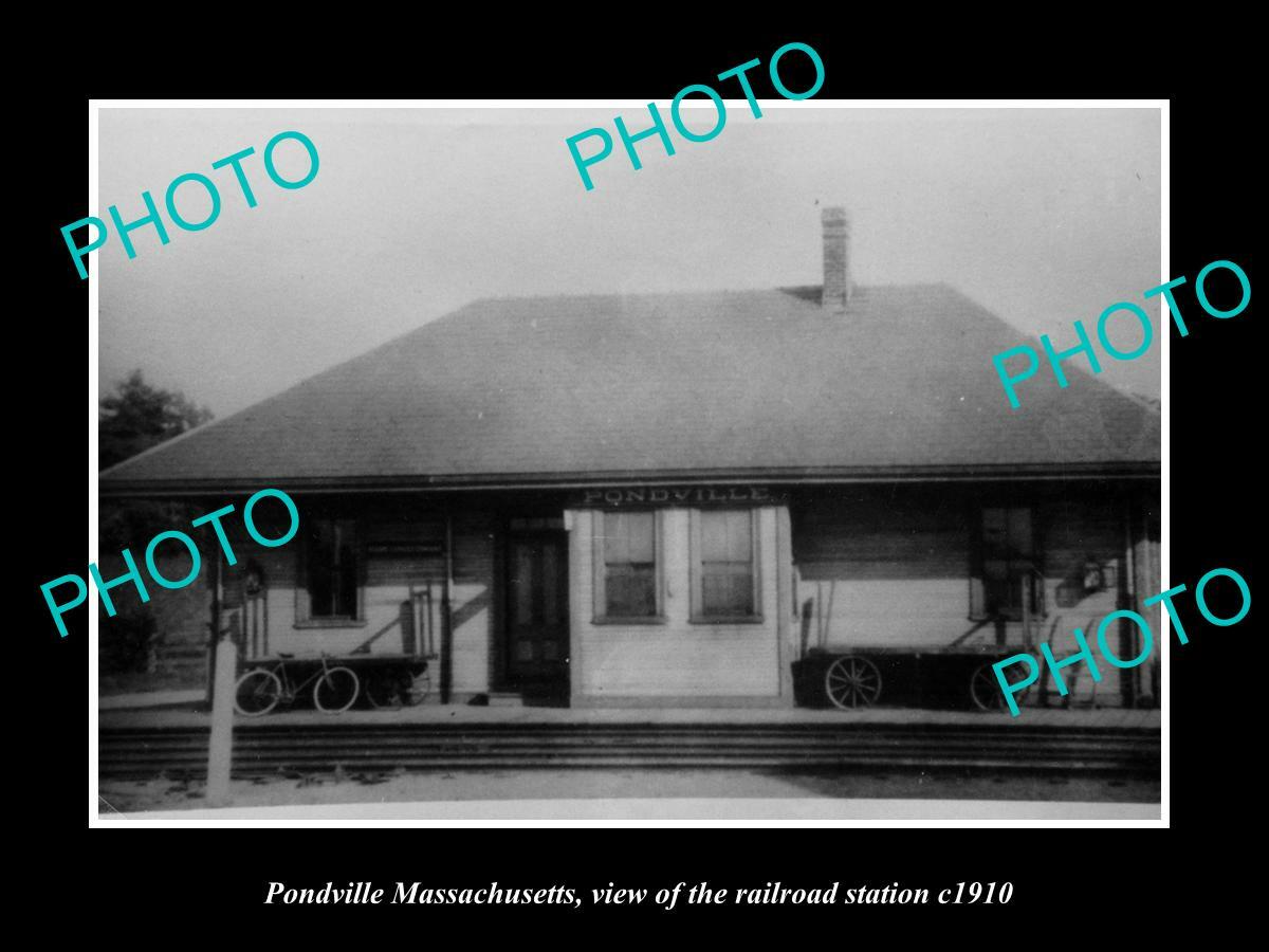 OLD 8x6 HISTORIC PHOTO OF PONDVILLE MASSACHUSETTS THE RAILROAD STATION ...
