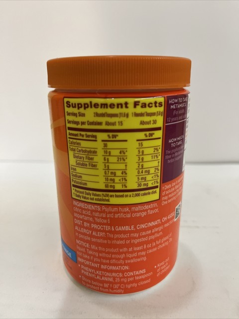 Metamucil MultiHealth Fiber Orange Smooth Powder - 30 Dose for sale ...