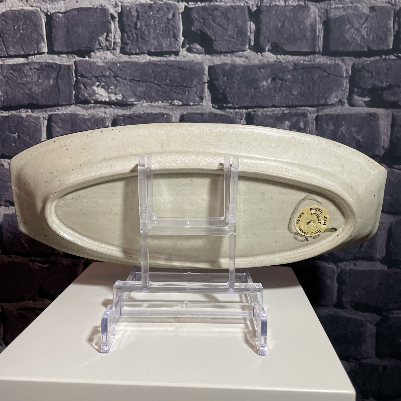 A J S Stuart Exeter Studio Pottery Long Plate / Bowl, Signed With ...